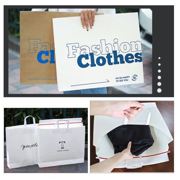 Kraft Paper Garment Bag With Zip Shopping Bags